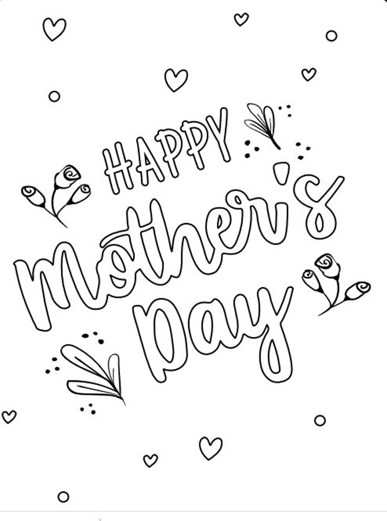 60 Page Bundle of Mothers Day Colouring Pages for Kids. Digital ...