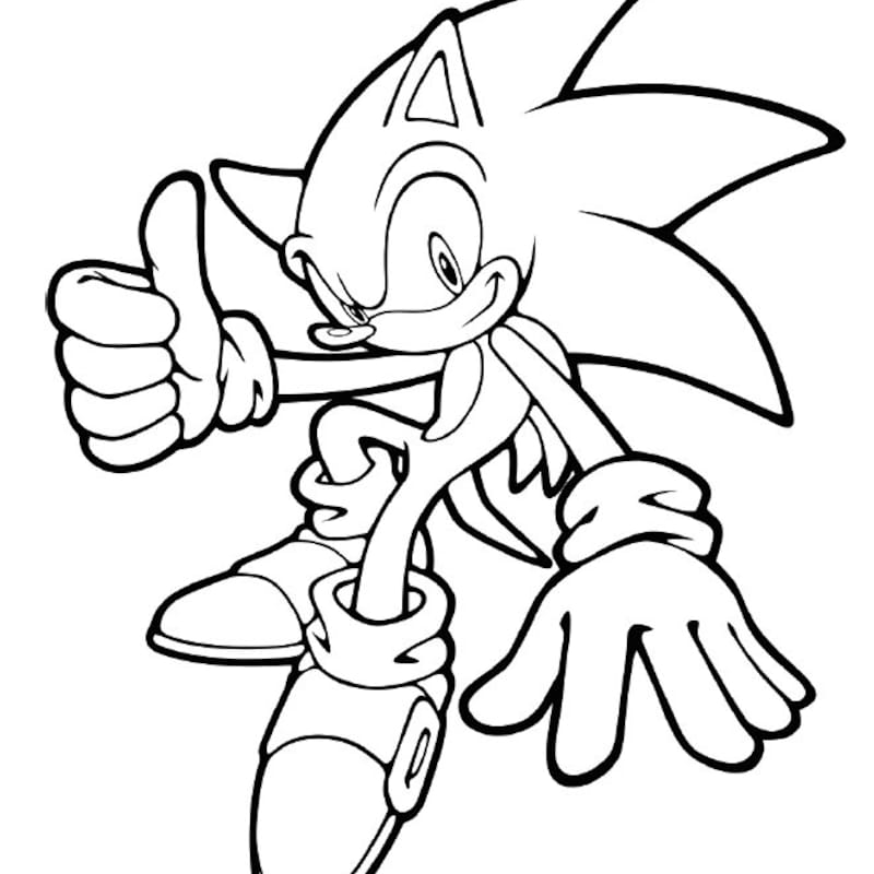 Sonic Drawing Picture With No Color Pdf - Etsy Canada