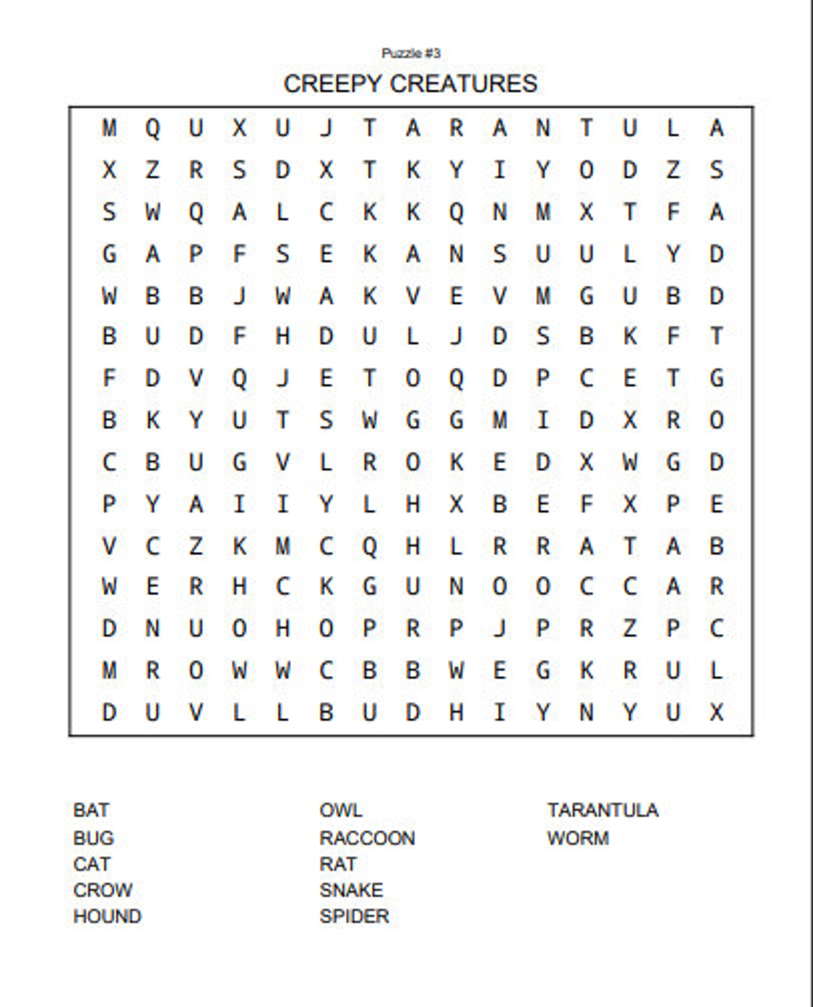 Halloween Word Search Puzzle | 40 Printable Puzzle Pages for Kids and ...