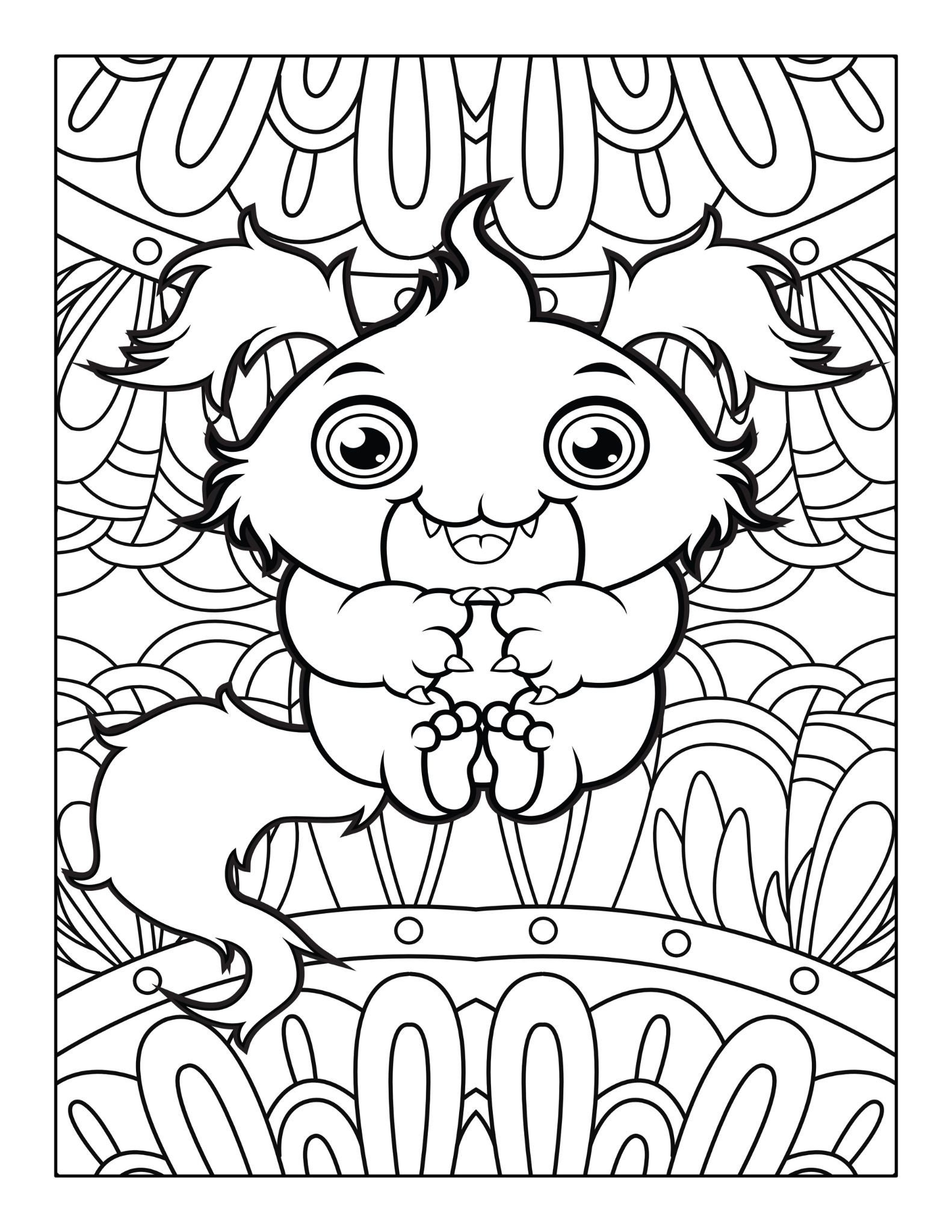 24 Mandala Monster Colouring Pages, Mandala Monster Pintable's ...