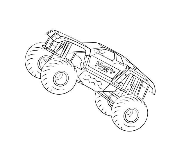20 Page Bundle of Monster Trucks Colouring Pages for Kids. Digital ...