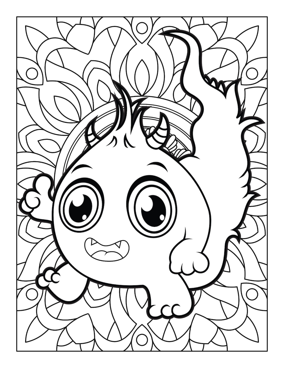 24 Mandala Monster Colouring Pages, Mandala Monster Pintable's ...
