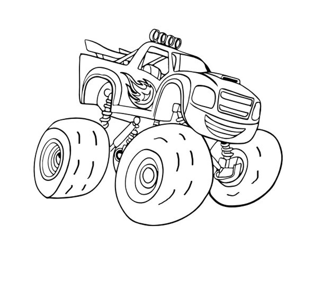 20 Page Bundle of Monster Trucks Colouring Pages for Kids. Digital ...