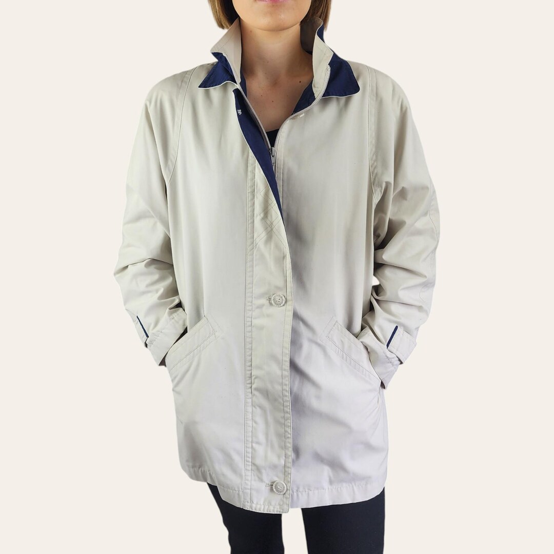 1990s Vintage Beige Windbreaker Jacket, Size 14 Retro Outdoor Hiking ...