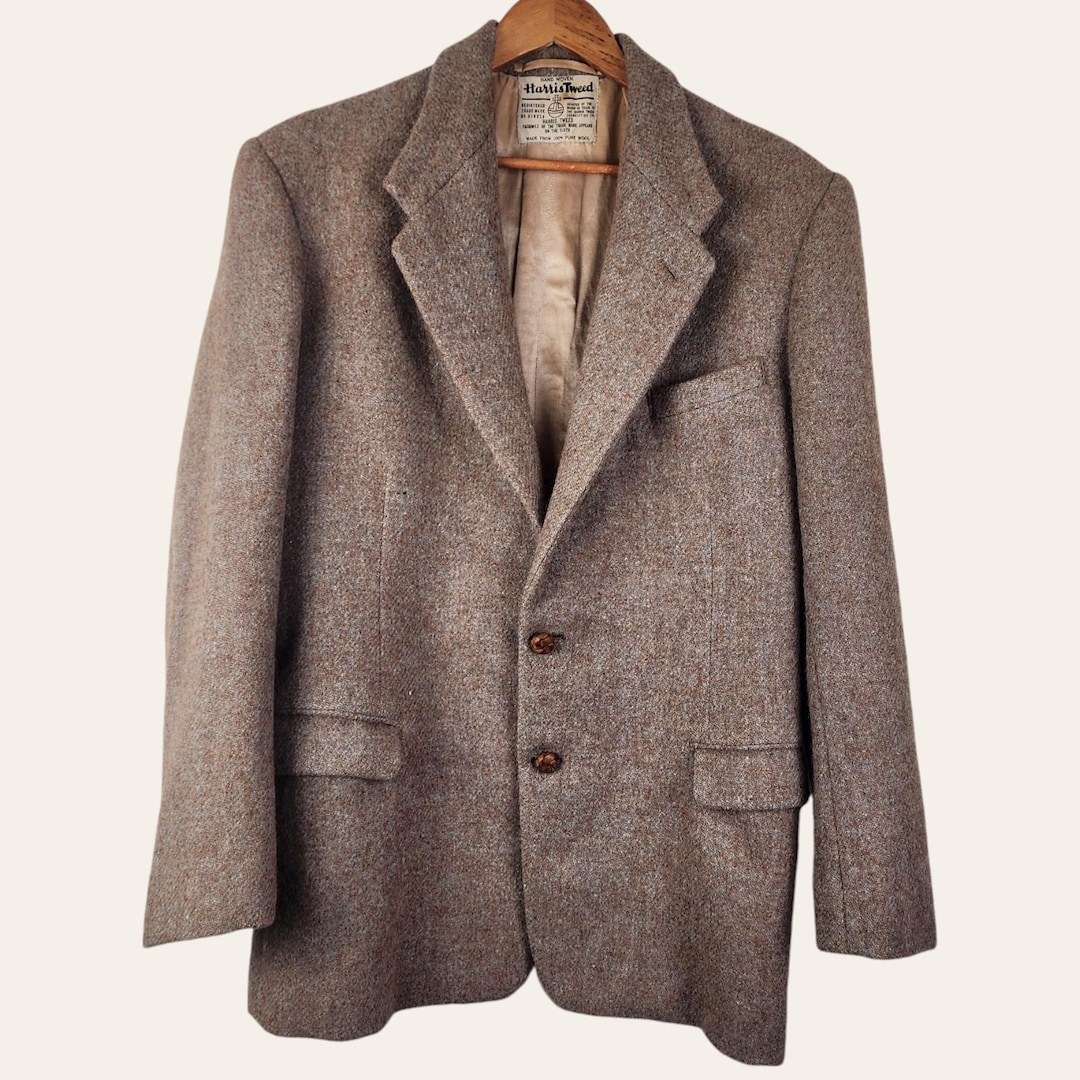 1950s Vintage Brown Harris Tweed Jacket, Size M Retro Winter Fashion - Etsy