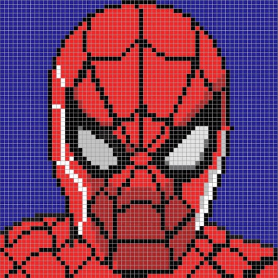 Pixel Art Minecraft Easy Spiderman