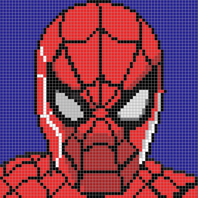BYO Spiderman in Lego-style Pixel Art - Etsy
