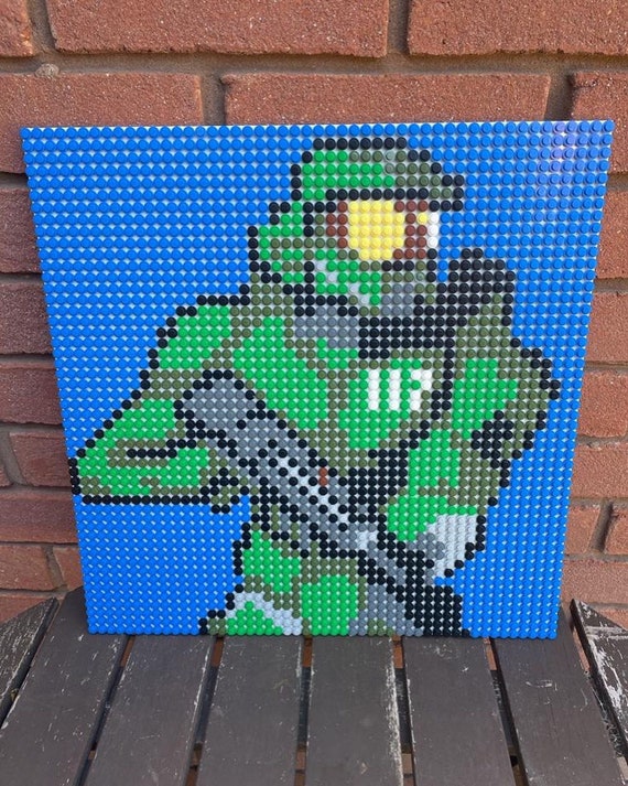 Build Master Chief From Halo Lego-style Brick Portrait | Etsy