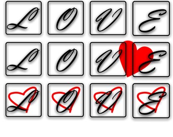 love letters valentines Cute Love Tile Digital download couple ...