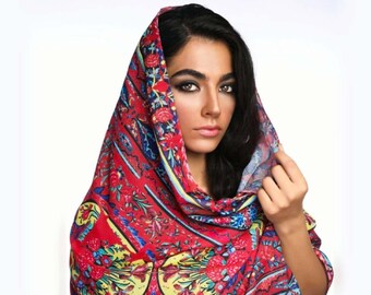 Silk Persian Scarf - Etsy