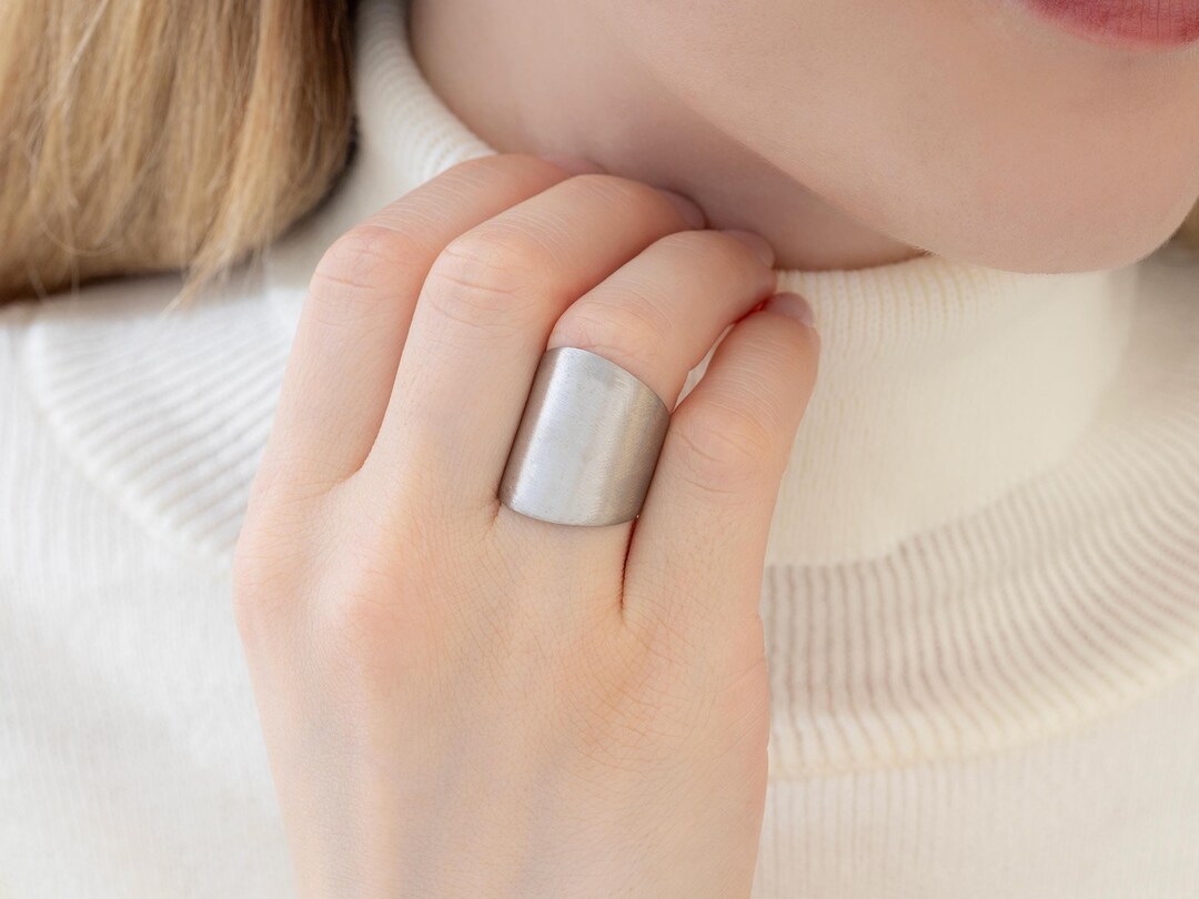 Wide Cigar Band Ring, Stacking Ring, Extra Wide Flat Band Ring, Cigar ...