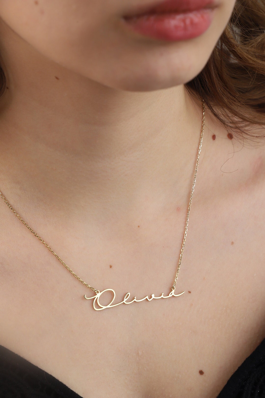 Personalized Cursive Name Necklace: Sterling Silver or Solid Gold - Etsy