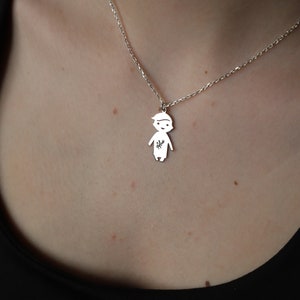 Sterling Silver Little Boy Necklace: Custom Name Pendant, Mother's Gift ...