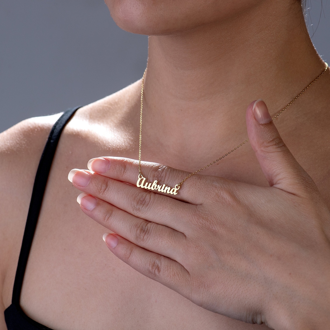Custom Lovers Name Necklace, Romantic Jewelry for Women, Personalized ...