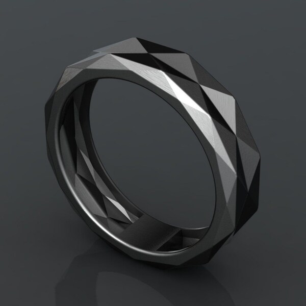 Faceted Wedding Ring - Etsy