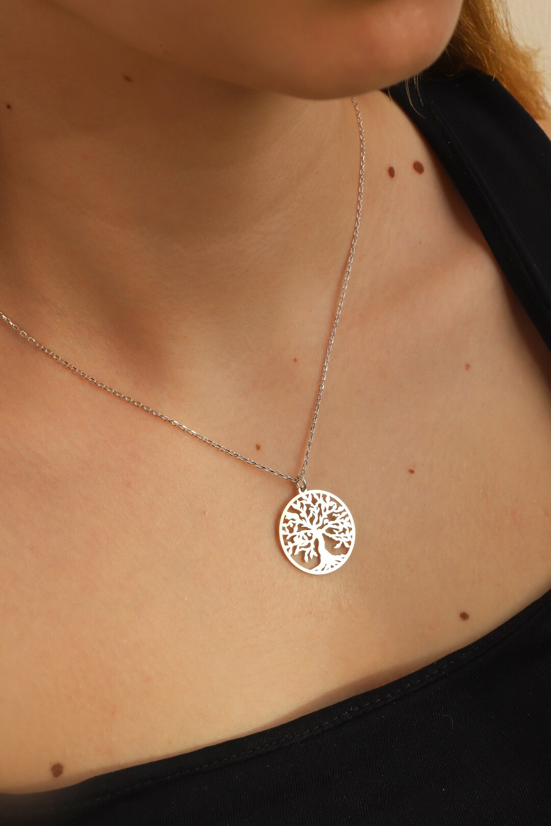 Sterling Silver Tree of Life Necklace: Minimalist Spiritual Jewelry - Etsy
