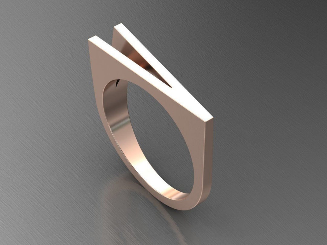 Modern Alphabet Ring, A-Z Custom Initial Ring, Sterling Silver Women ...