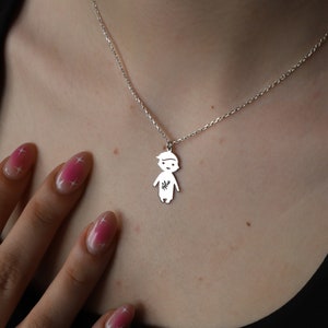 Sterling Silver Little Boy Necklace: Custom Name Pendant, Mother's Gift ...