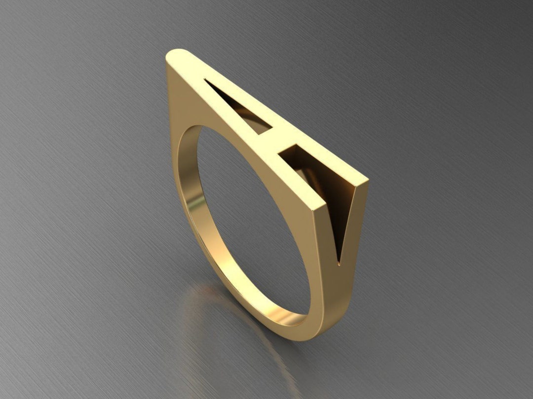 Custom Letter Ring, Dainty Initial Ring, Personalized Letter Ring ...