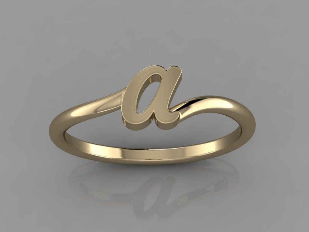 Sterling Silver Custom Initial Ring: Personalized Letter Ring - Etsy