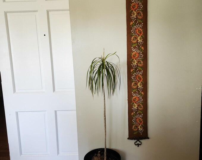 Vintage Embroidered Floral Bell Pull - Etsy