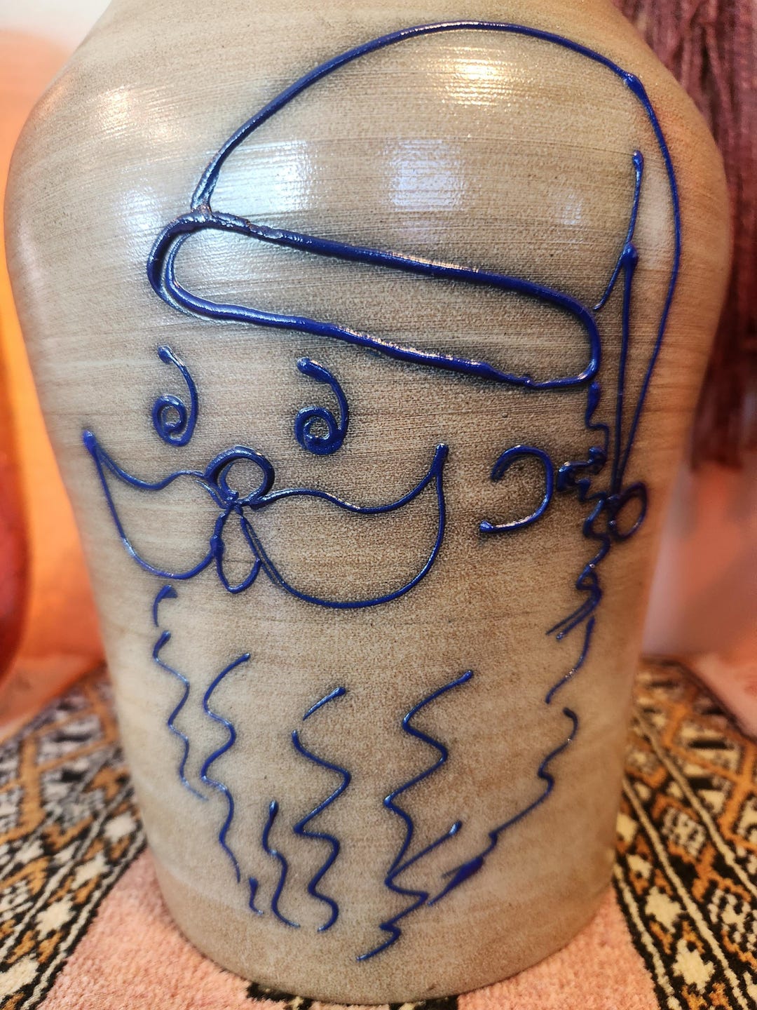 1993 Beaumont Bros Pottery Vase With Santa Design 10 Tall - Etsy