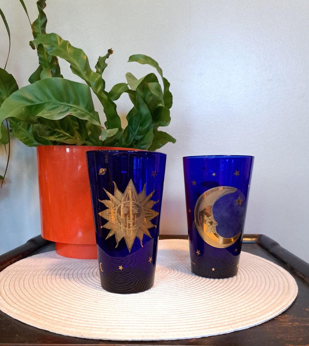 Culver Sun & Moon Blue Glassesset of 2 - Etsy