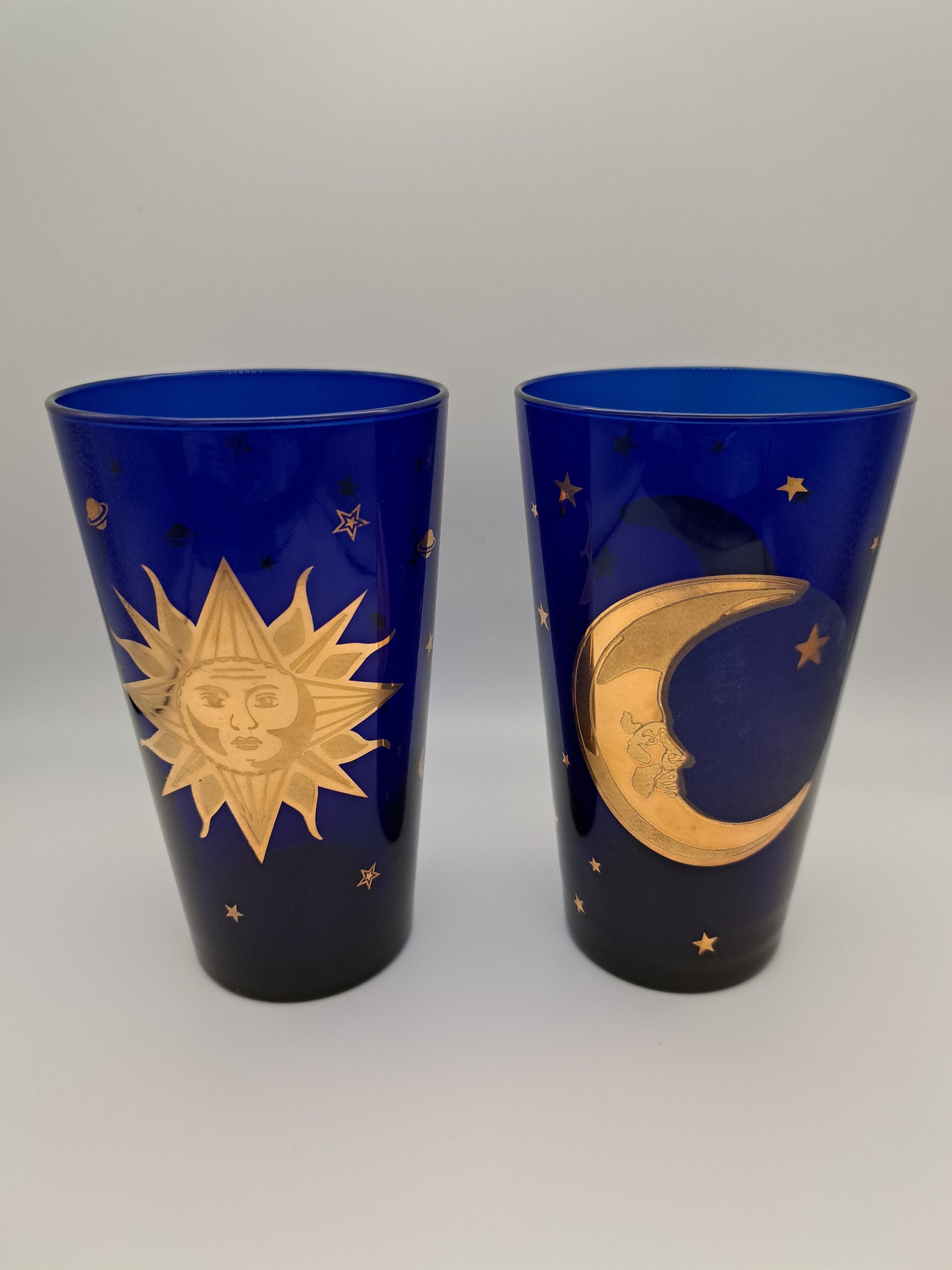 Culver Sun & Moon Blue Glassesset of 2 - Etsy
