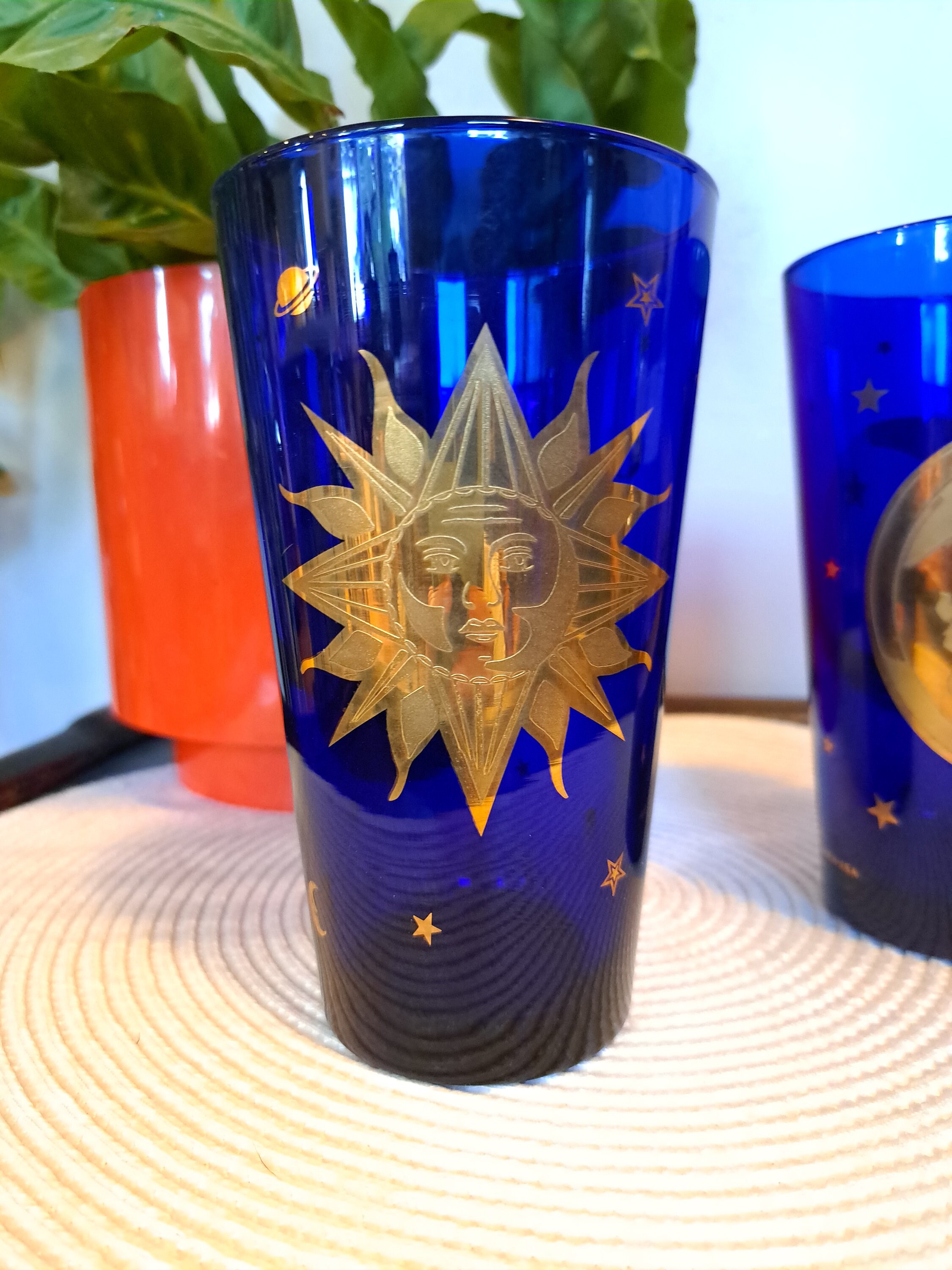 Culver Sun & Moon Blue Glassesset of 2 - Etsy