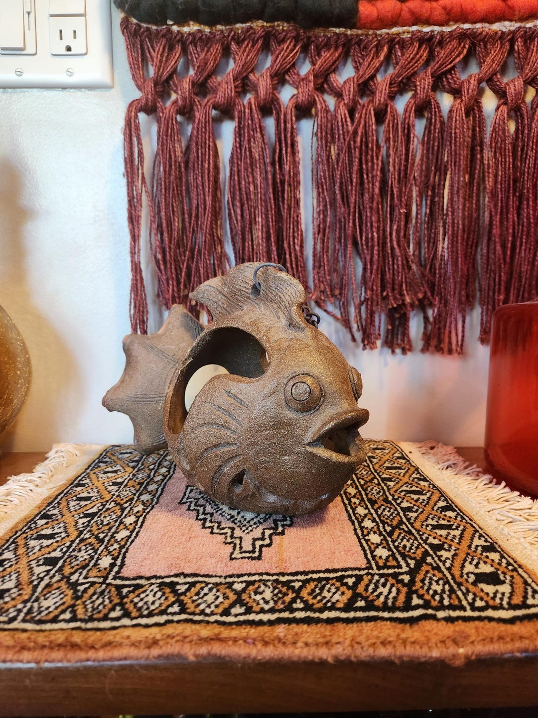 Hanging Pottery Fish Planter - Etsy