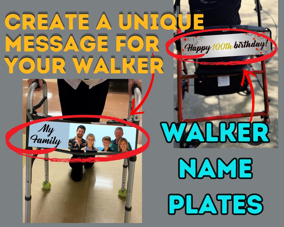 Rollator Accessory, Walker Accessory, Funny Walker Name Plate ...