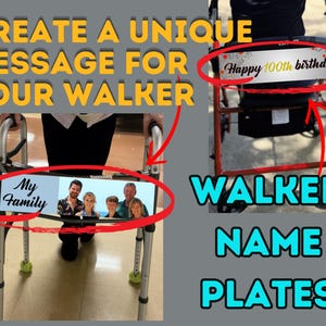 Rollator Accessory, Walker Accessory, Funny Walker Name Plate ...