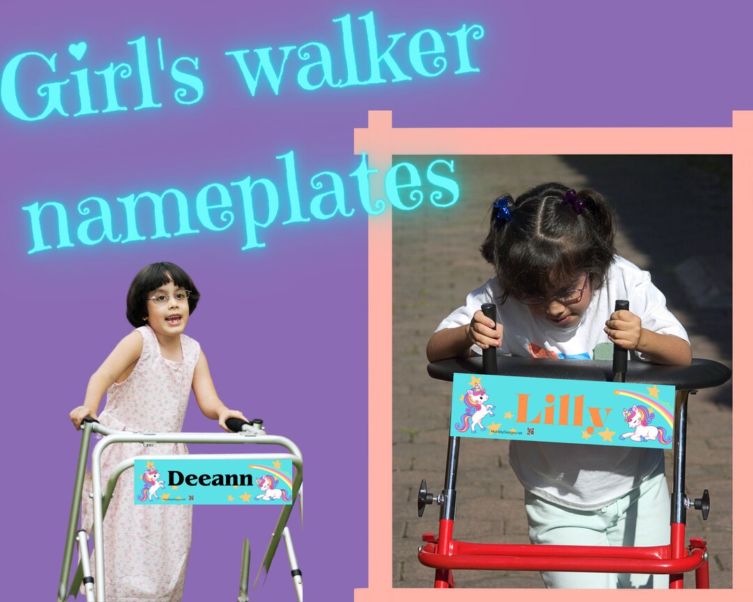 Girl's Walker Nametag -personalized Girl's Walker Decoration-walker ...
