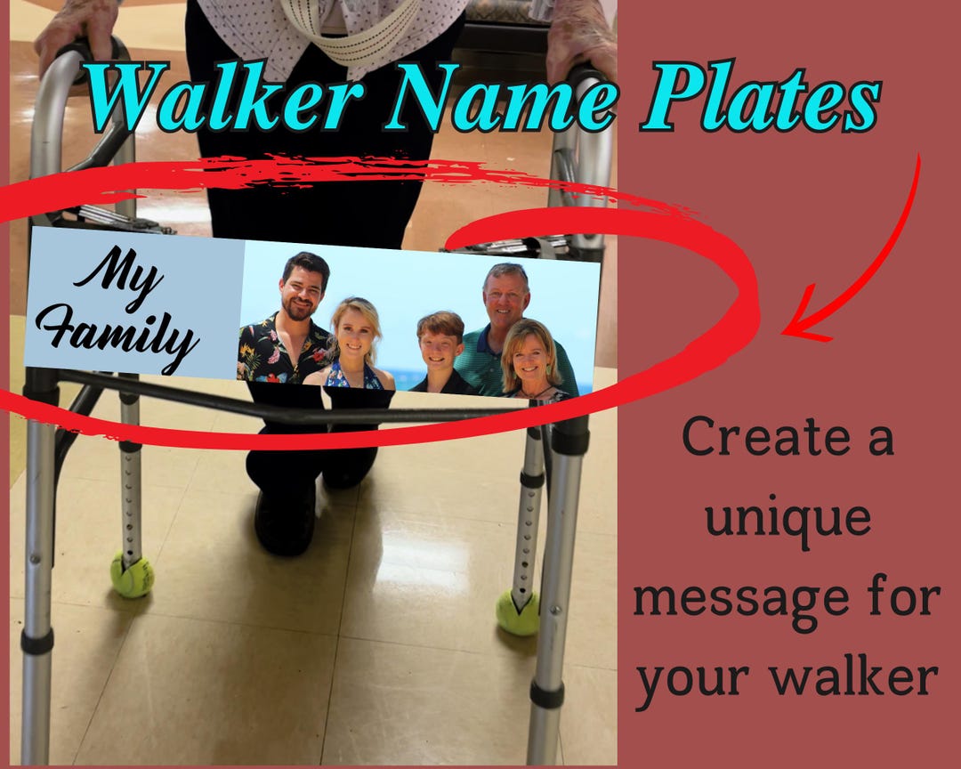 Rollator Accessory, Walker Accessory, Funny Walker Name Plate ...