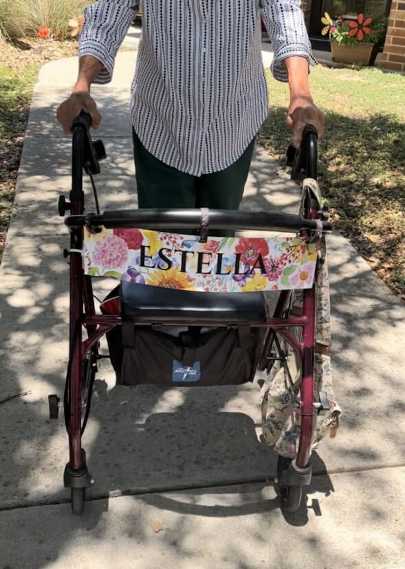 Personalized Walker Banner: Floral Rollator Decoration, Assisted Living ...