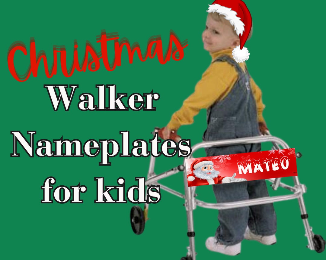Christmas Walker Nametag for Kids, Personalized Kid's Walker License ...