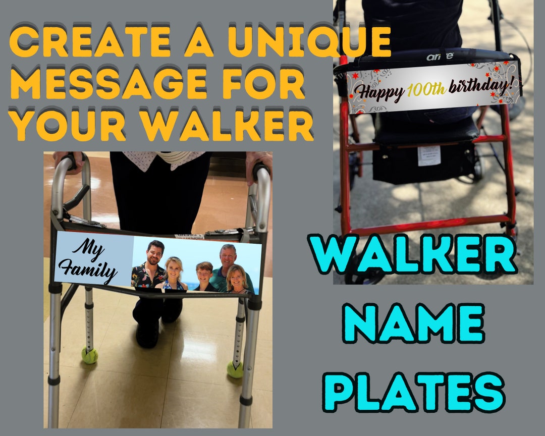 Walker Accessory, Funny Rollator Name Plate, Specialized Walker Nametag ...