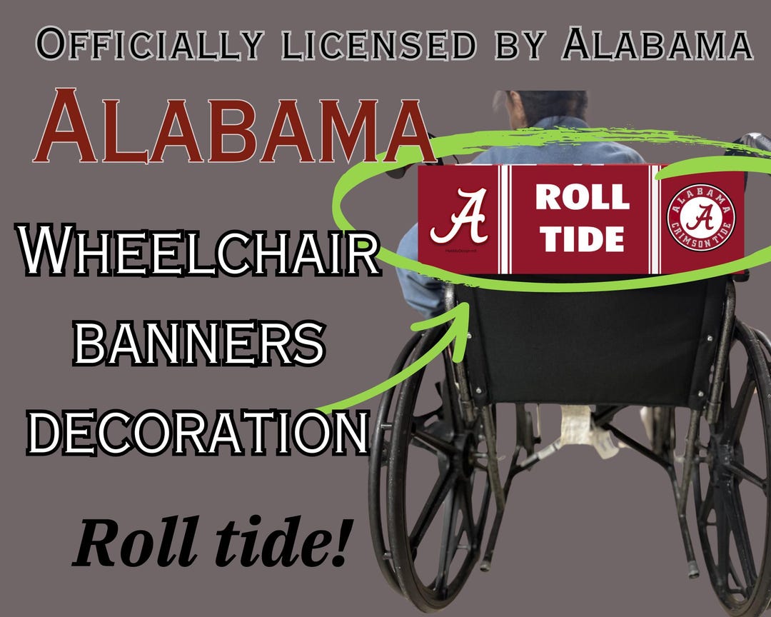 Alabama Wheelchair Banner: Roll Tide Sports Decoration - Etsy