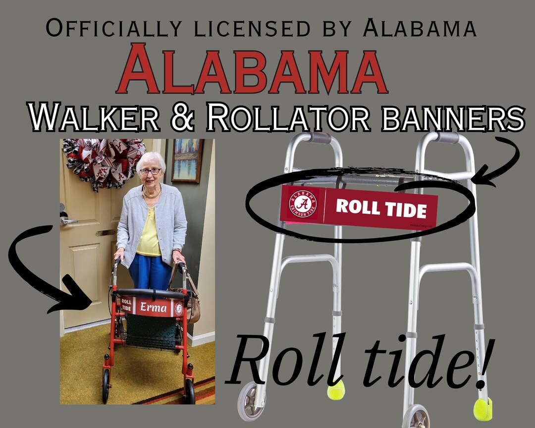 Alabama Crimson Tide Walker Banner: Rollator Accessory - Etsy
