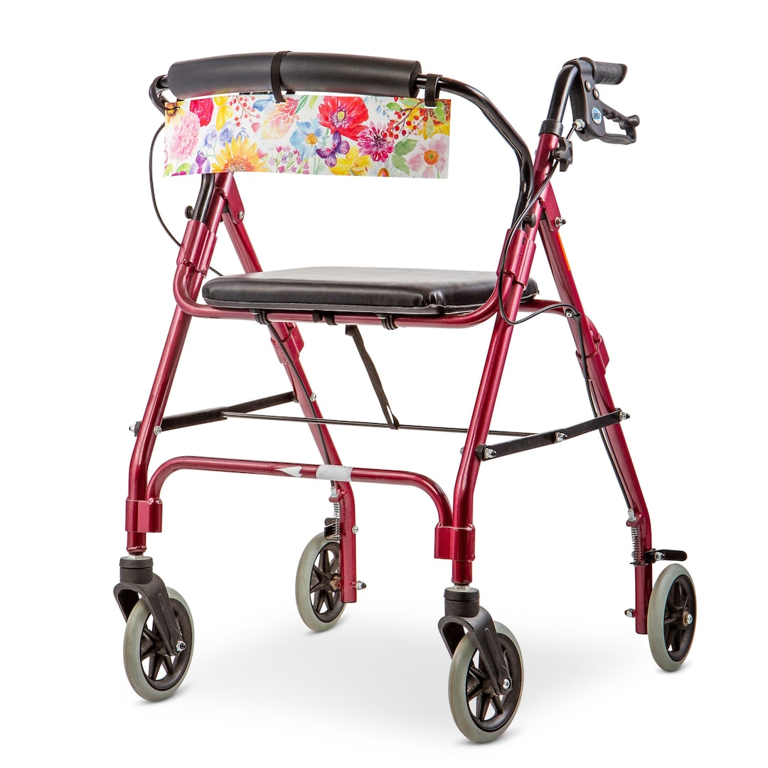 Personalized Walker Name Plate: Floral Rollator Decoration - Etsy