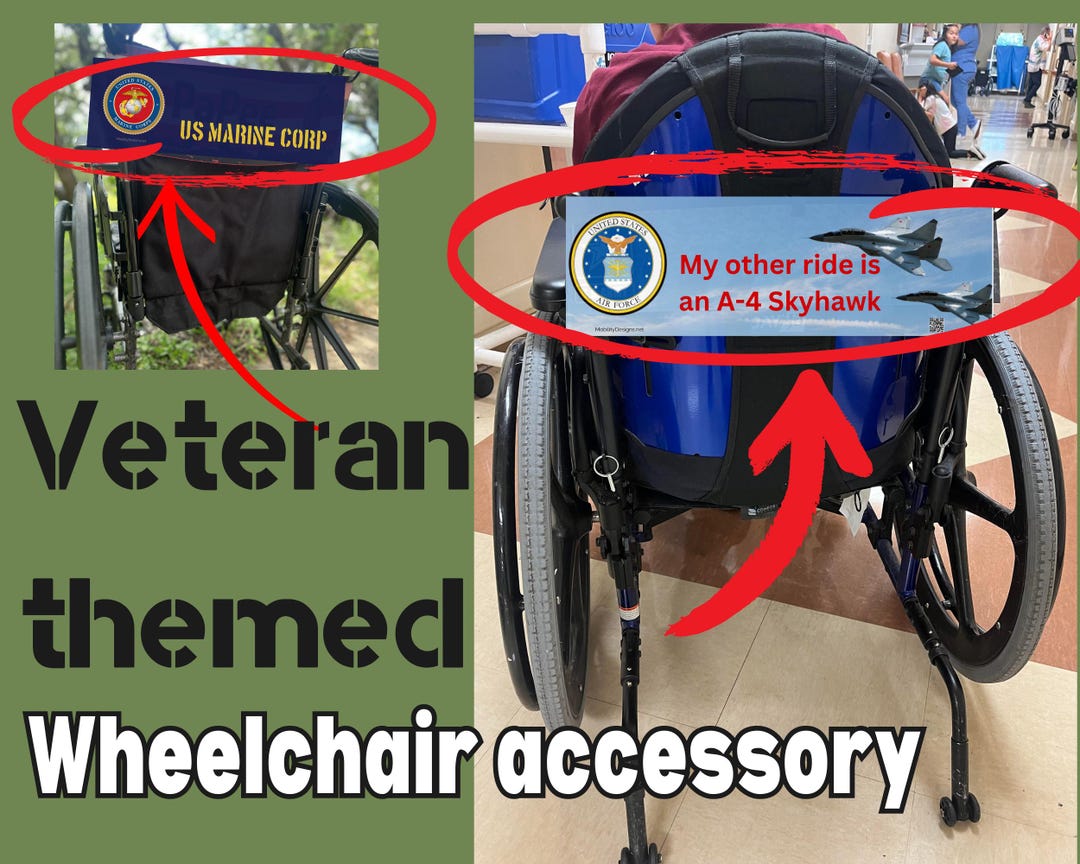 Veteran Wheelchair Name Plate, Military Wheelchair Accessory, Veteran ...