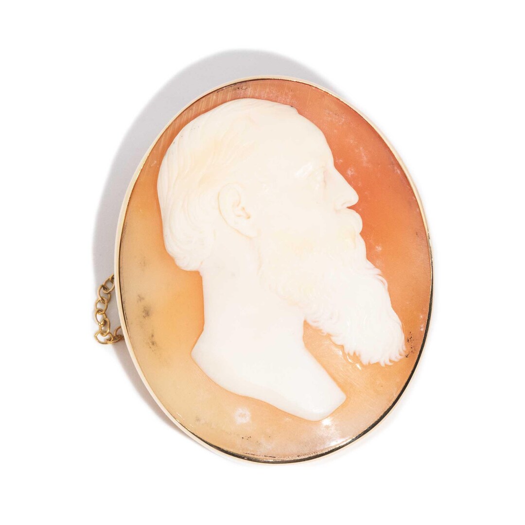 Karina Victorian Era Shell Cameo Brooch 15k Gold - Etsy