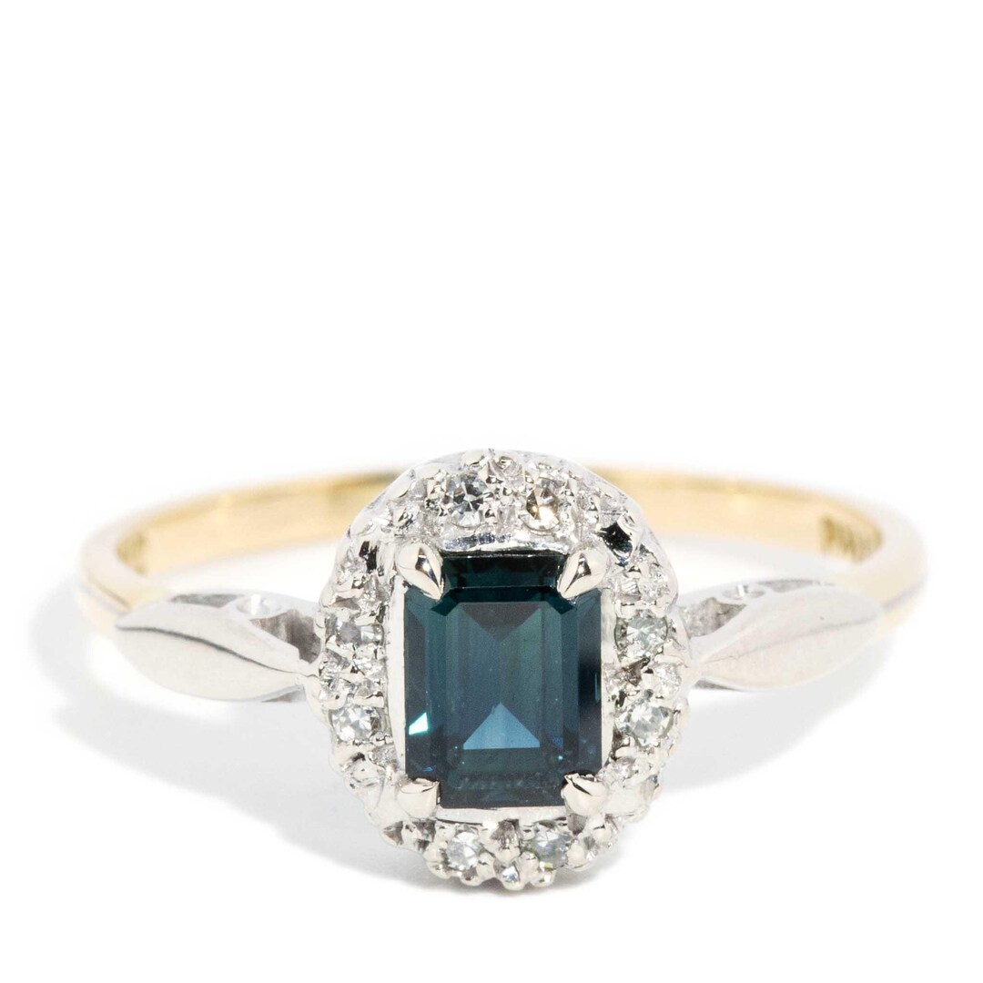 Tiago 1970s Sapphire & Diamond Cluster Ring 18ct Gold - Etsy