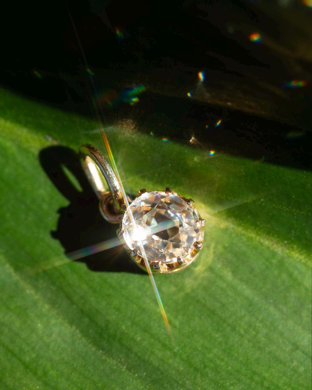 Reinvented 15k Gold Zircon Pendant | Vintage White Gemstone – Luma - Etsy