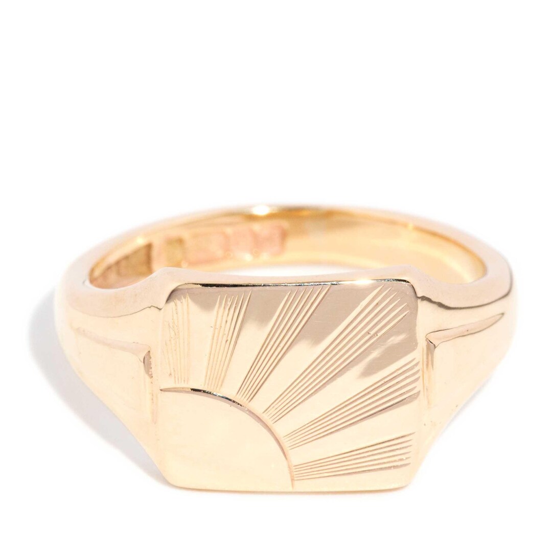 Lonan 1969 Sunray Signet Ring 9ct Gold - Etsy