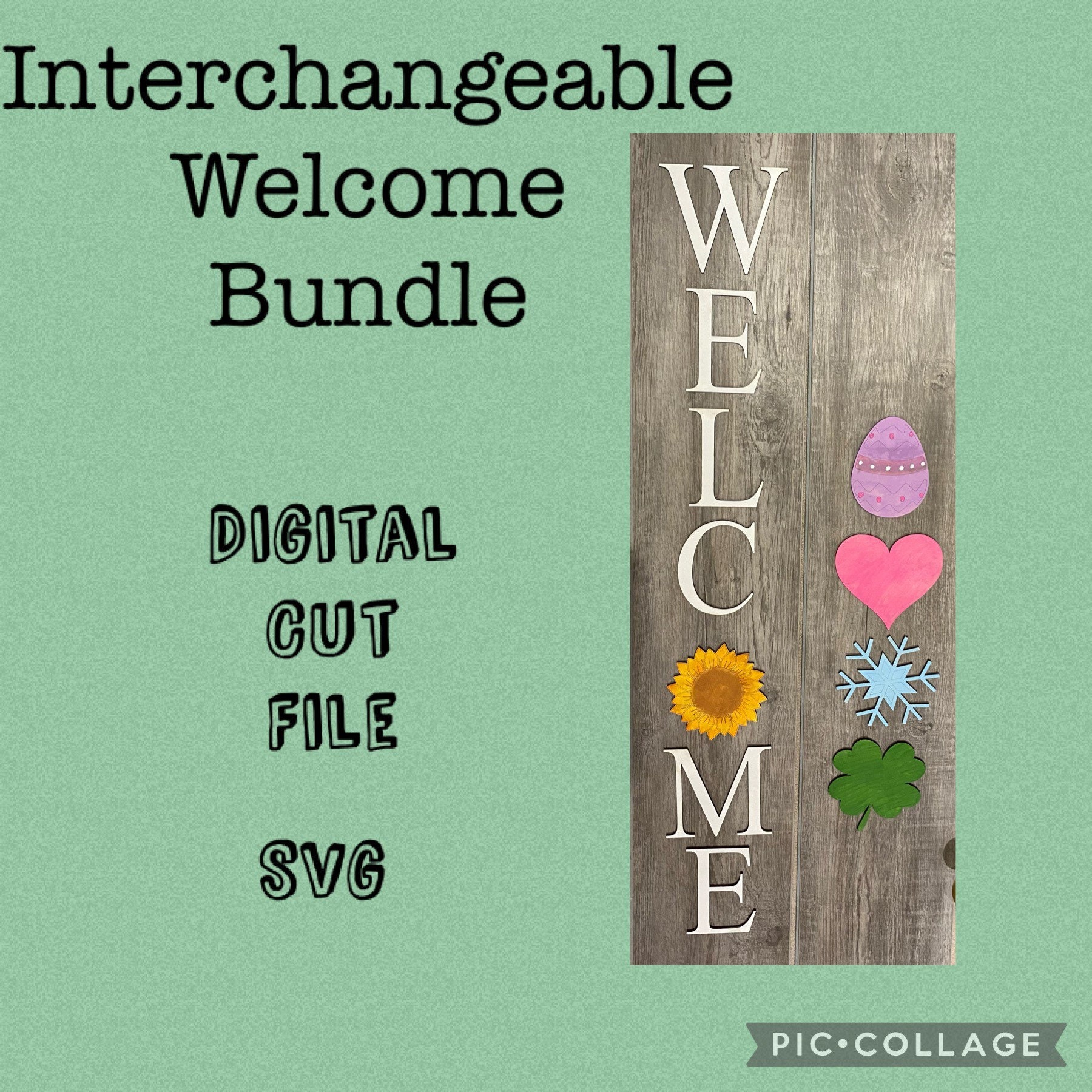 Welcome Interchangeable Sign SVG GLOWFORGE Digital File Cut | Etsy