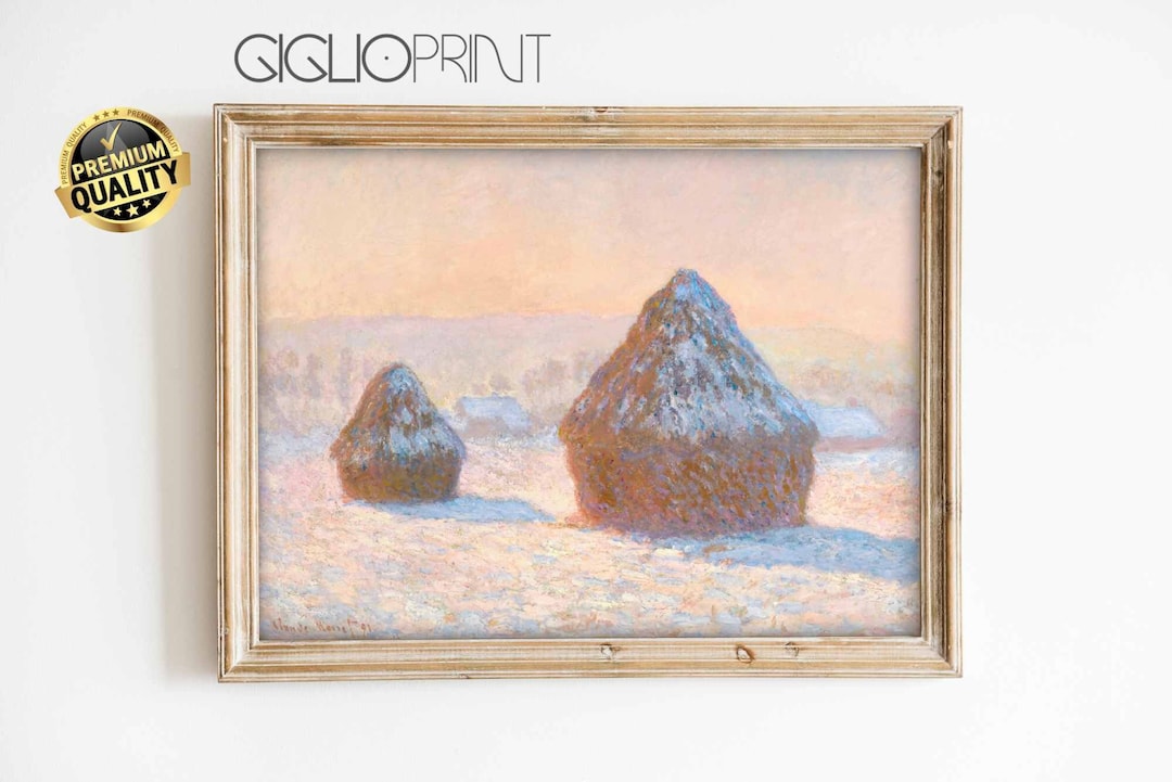 Claude Monet Poster WHEATSTACKS Monet Famous Painting Claude Monet ...