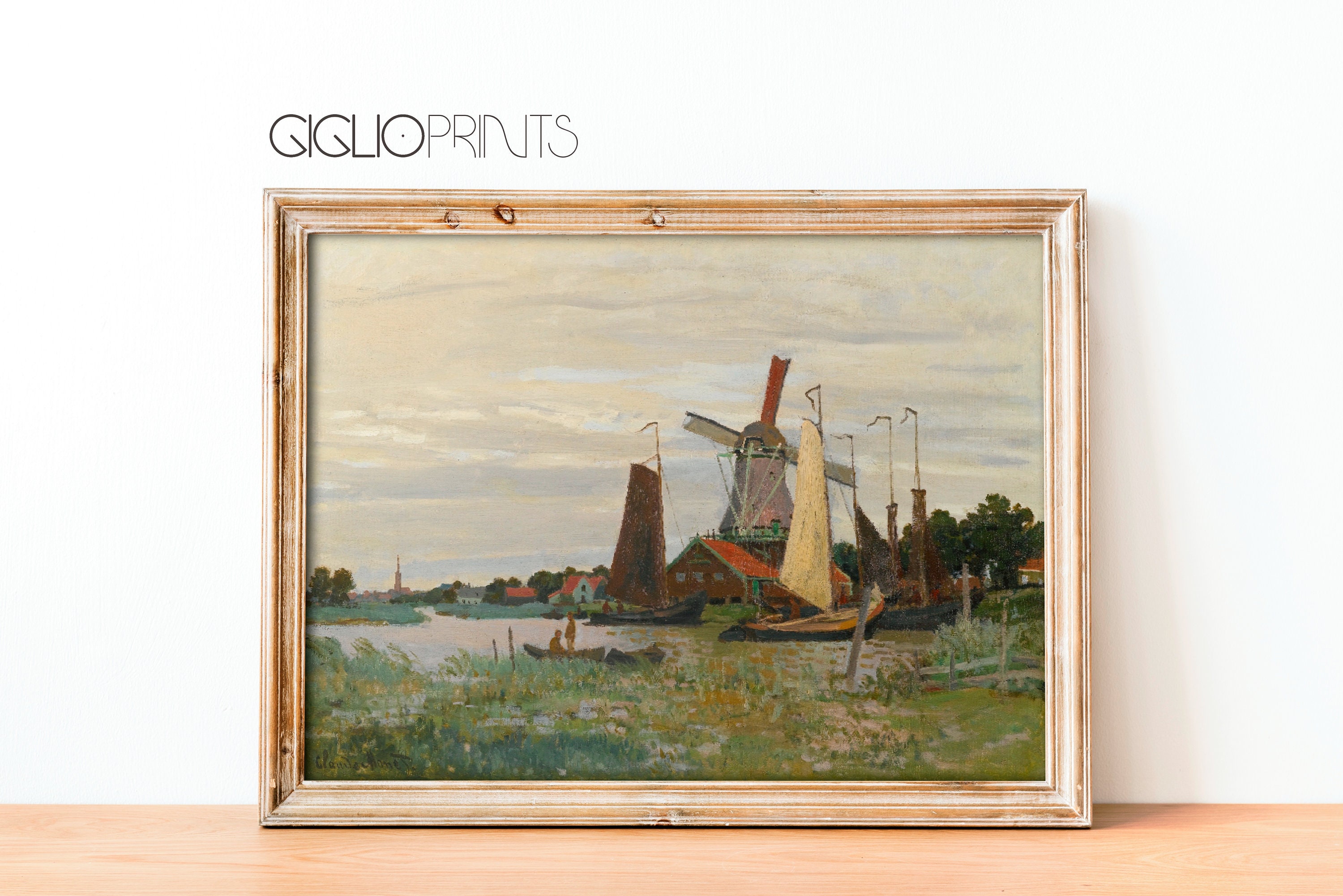 Claude Monet Poster WINDMILL Monet Famous Painting Claude Monet Print ...