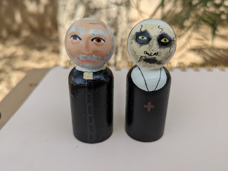 Valak and Priest Handcrafted Peg Dolls From the Movie the Nun & the ...