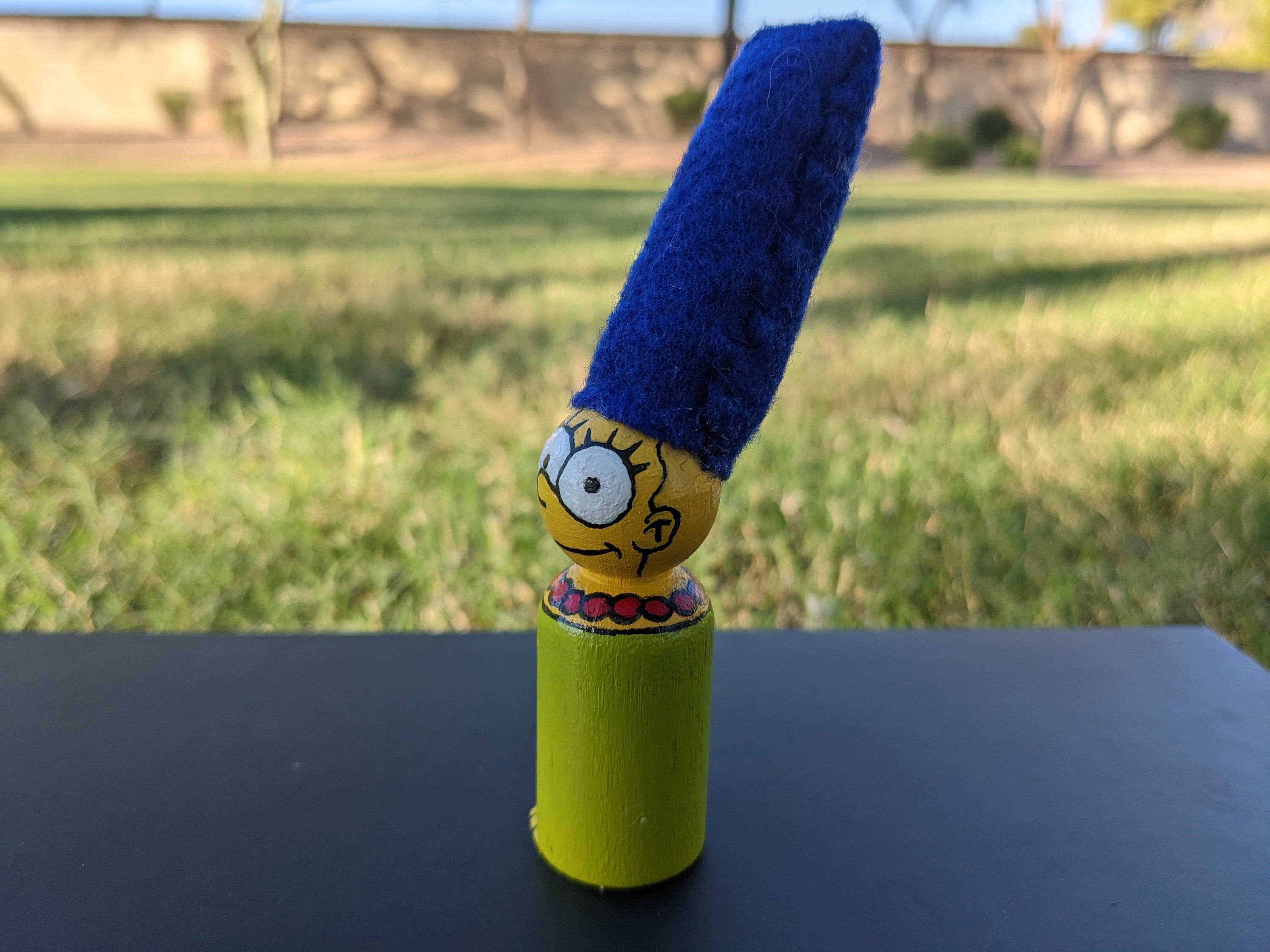 The Simpsons Marge Simpson Hand Painted Peg Doll - Etsy